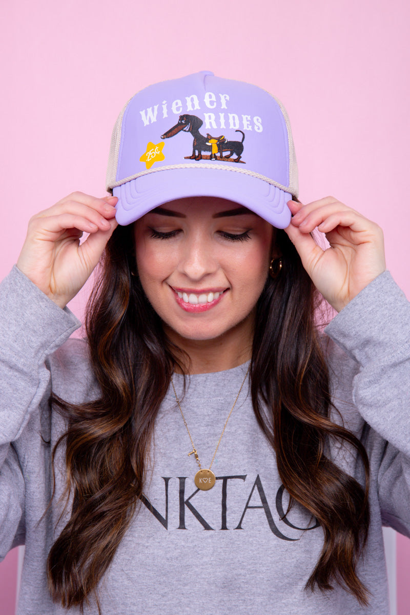 Wiener Rides .25 cents Trucker Hat - Lavender – PinkTag