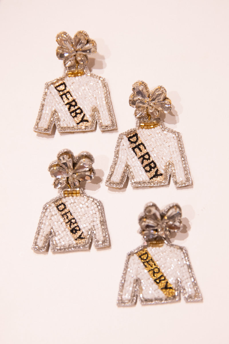 Mini Derby Jockey Silks Earrings - Gold Sash – PinkTag
